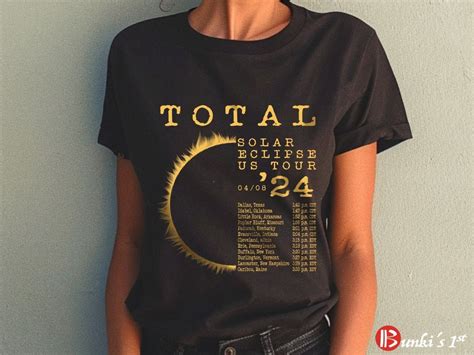 Total Solar Eclipse T Shirt 2024 Total Solar Eclipse April 8 Path Of