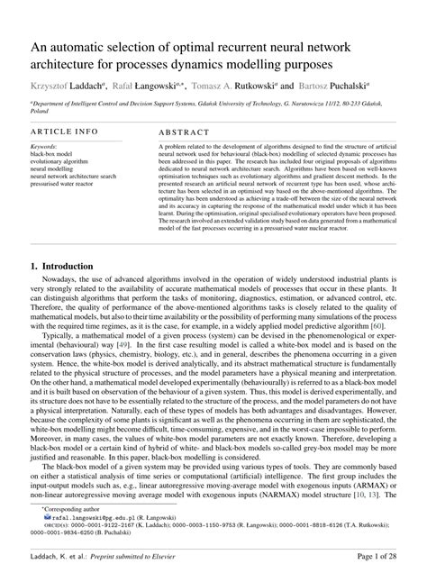 Pdf An Automatic Selection Of Optimal Recurrent Neural Network Architecture For Processes
