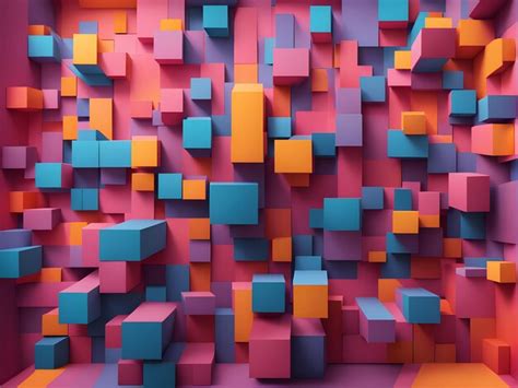 Premium Photo Colorful Geometry Cube Background