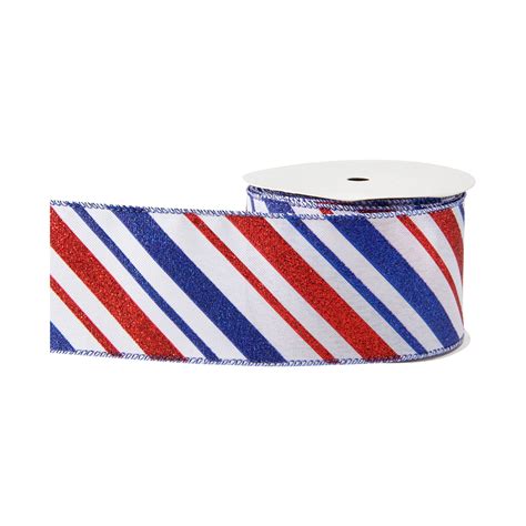 Patriotic Ribbon Red White Blue 10 Yards Independence Day Decor T