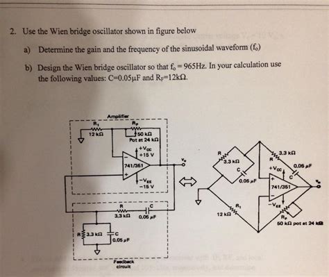 Solved Use The Wien Bridge Oscillator Shown In Figure Chegg