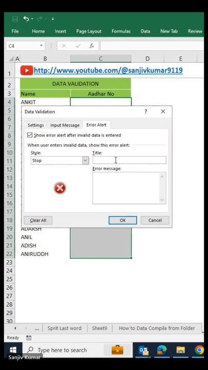 data validation example 3 stop duplicate entry in excel datavalidation