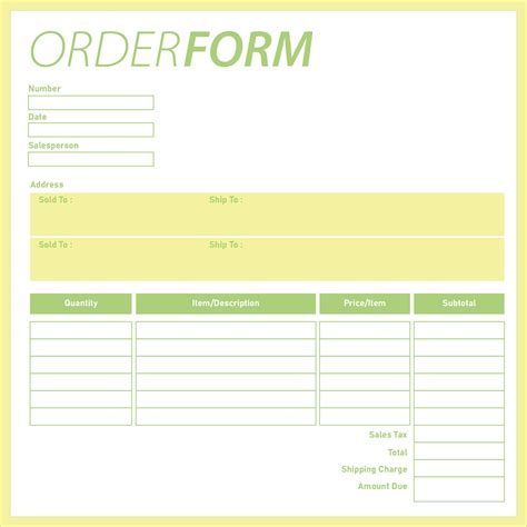 Best Free Printable Blank Order Forms Printablee Vrogue
