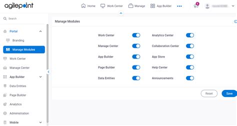 Manage Modules Screen