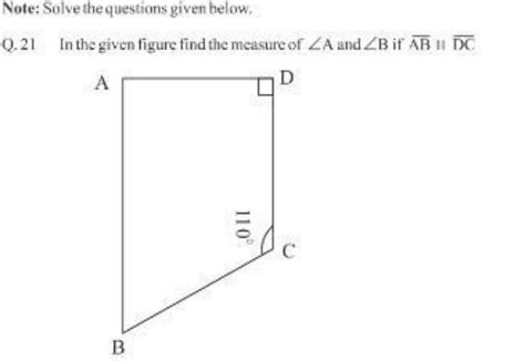Note Solve The Questions Given Below Q 21 In The Given Figure Find The