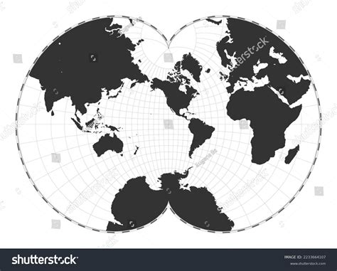 Vector World Map Augusts Epicycloidal Conformal Stock Vector Royalty Free 2233664107