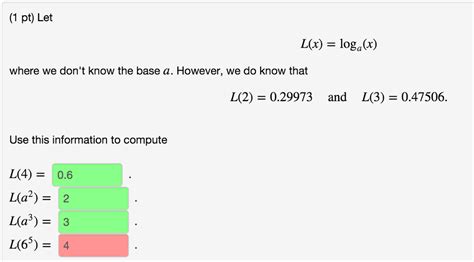 Solved Let L X Log A X Where We Don T Know The Base A Chegg Com