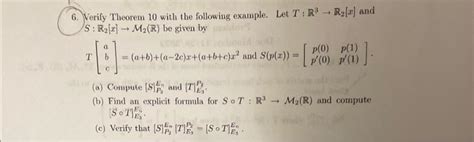 Solved Verify Theorem With The Following Example Let Chegg