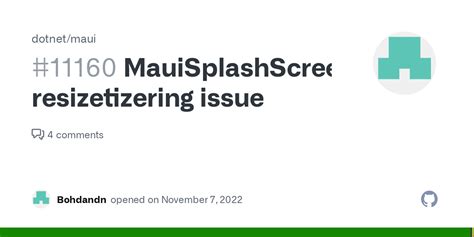Mauisplashscreen Resizetizering Issue · Issue 11160 · Dotnetmaui · Github