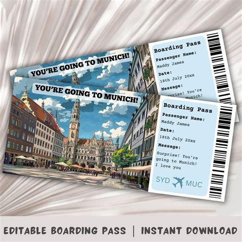 Boarding Pass Munich Surprise Trip To Munich Surprise Boarding Pass