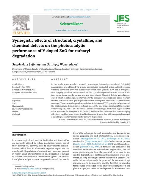 Pdf Synergistic Effects Of Structural Crystalline And Chemical Defects On The Photocatalytic