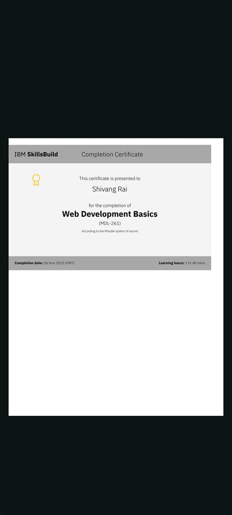Shivang Rai On Linkedin I Got Web Development Completion Certificate🙂