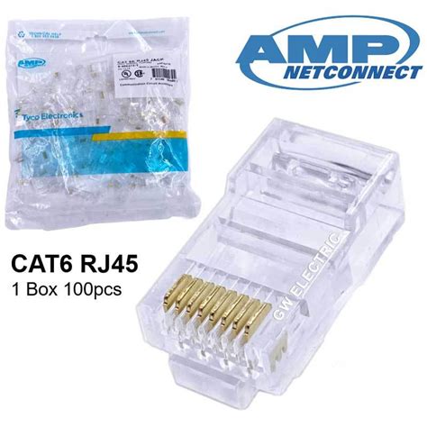 20 50 100pcs Amp Tyco Rj45 Cat6 8p8c Modular Plug Network Connector Ethernet Cables Module