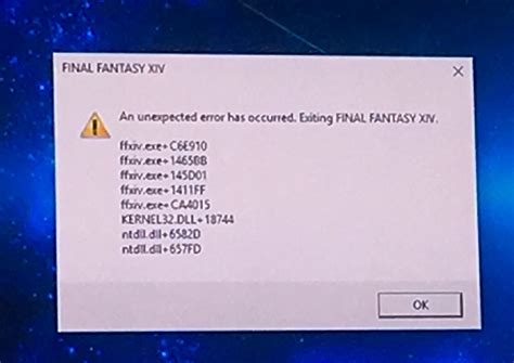 Unexpected Error Not Dx11 Issue Pls Help R Ffxiv