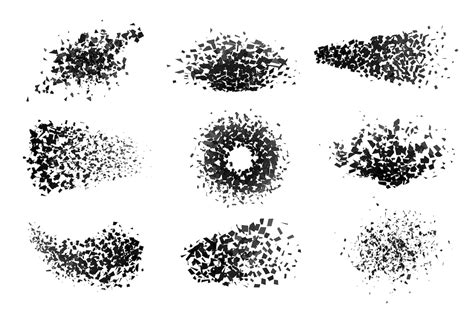 Premium Vector Particles Burst Shatter Shapes Destructive Triangles