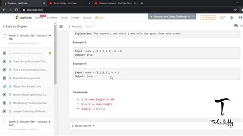 check if all 1 s are at least length k places away youtube