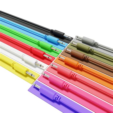 Excelvalley 5 Pack Câbles Modulaires Patch Ts 35mm 18 Eurorack Synth Synthétiseur