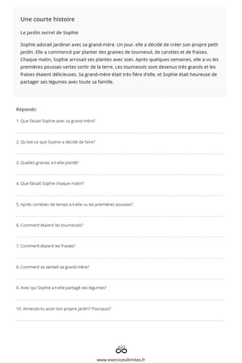 Exercices de compréhension lecture CM illimités exercices illimites
