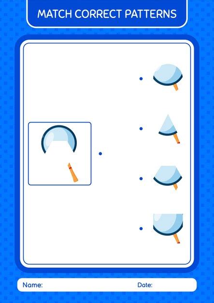 미취학 아동 아동 활동 시트를 위한 돋보기 워크시트와 패턴 게임 일치 프리미엄 벡터