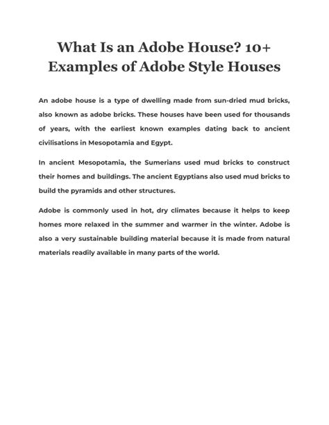 Ppt What Is An Adobe House 10 Examples Of Adobe Style Houses Powerpoint Presentation Id