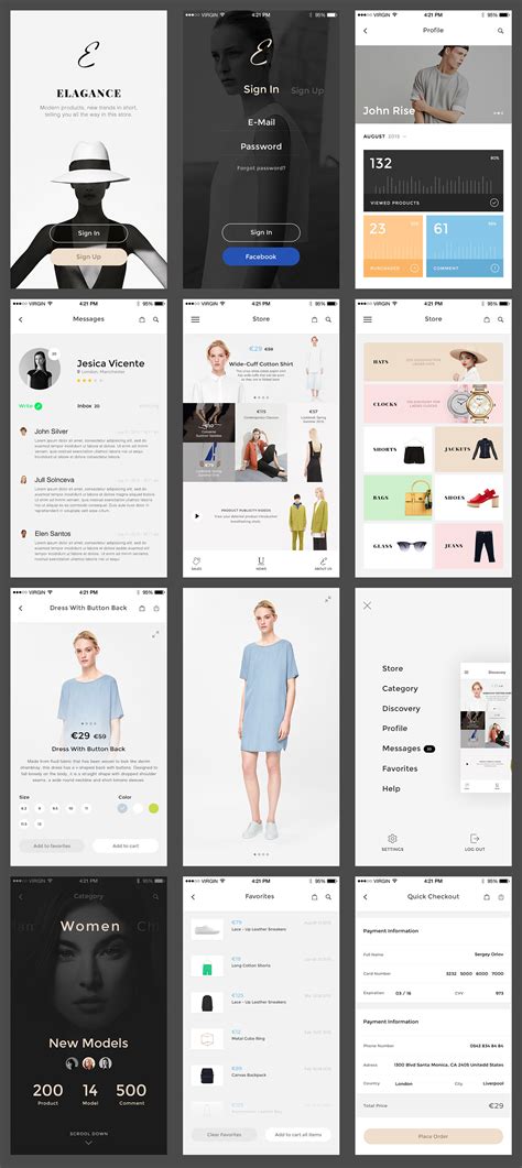 Elegance IOS UI Kit Free Behance