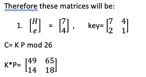 Solved Encrypt The Plaintext Using The Following Key Using Hill