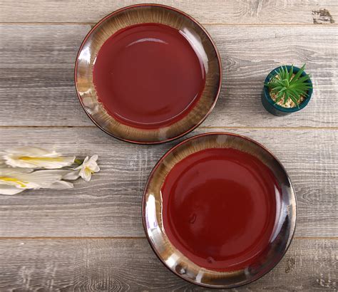 Buy Classic Red Ceramic Plates Set Of Two At 70 Off Online Wooden Street