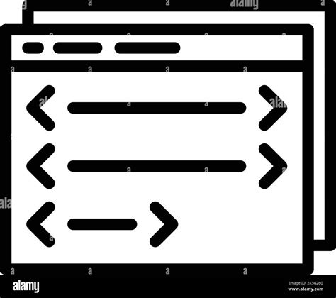 App Monitor Icon Outline Vector Build Work Code Website Stock Vector