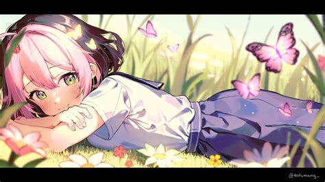 Tofumang Pippi Osu Osu Highres Second Party Source 1girl Ahoge Black Hair Blue