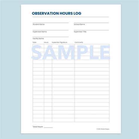 Observation Hours Log For Physical Therapy Occupational Therapy Pt