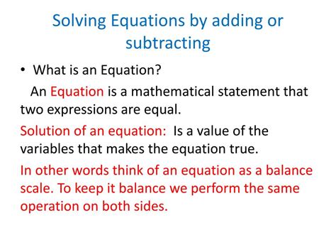PPT Chapter 1 1 2 Solving Equations By Adding Or Subtracting PowerPoint Presentation ID 2510784