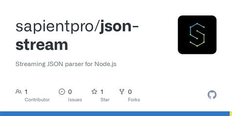 Github Sapientprojson Stream Streaming Json Parser For Nodejs
