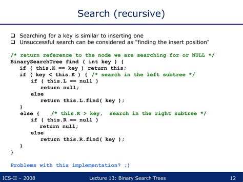 ppt introduction to computer science 2 binary search trees bst powerpoint presentation id