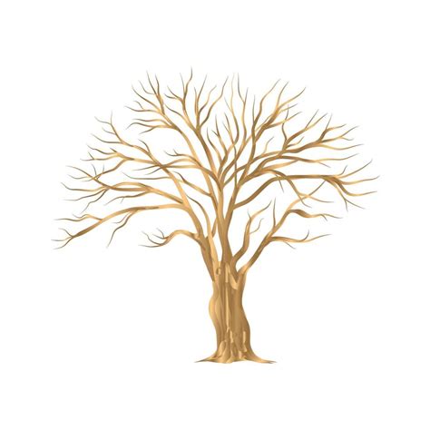 Dibujo Vectorial De Un árbol Seco Dorado Sobre Un Fondo Blanco 16970403 Vector En Vecteezy