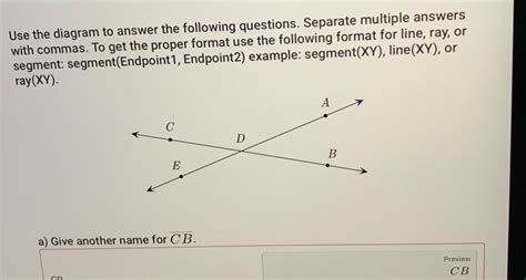 use the diagram to answer the following questions separate multiple