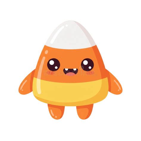Cute Cartoon Candy Corn Character Illustration Stock Illustration