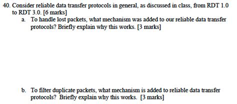 Solved 0 Consider Reliable Data Transfer Protocols In