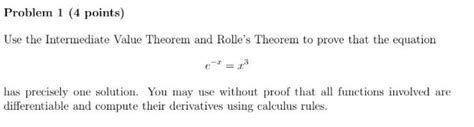 Solved Problem 1 4 Points Use The Intermediate Value