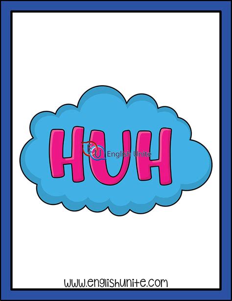 English Unite Spot The Difference Huh Word Art Interjection