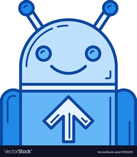 Upload Mobile App Line Icon Royalty Free Vector Image