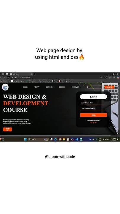web page design 🔥 webdesign css csseffects loginpage webdesign shorts youtubeshorts html5