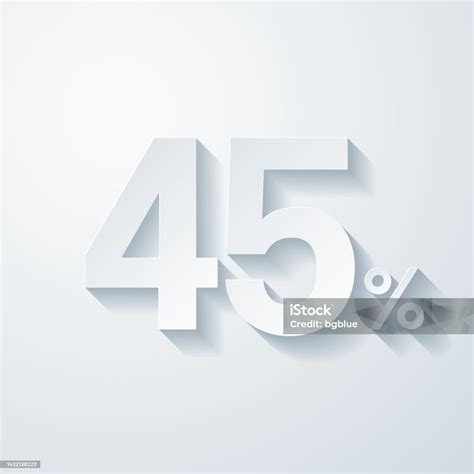 45 마흔다섯 퍼센트 빈 배경에 종이 잘라내기 효과가 있는 아이콘 3차원 형태에 대한 스톡 벡터 아트 및 기타 이미지 3차원 형태 45 가격 Istock