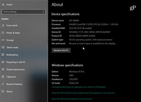 How To Find Your Windows 10 Pc Hardware And System Specs