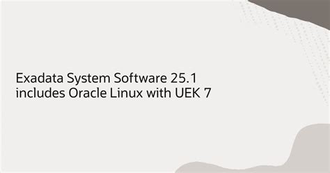 Exadata System Software 25 1 Oracle Linux