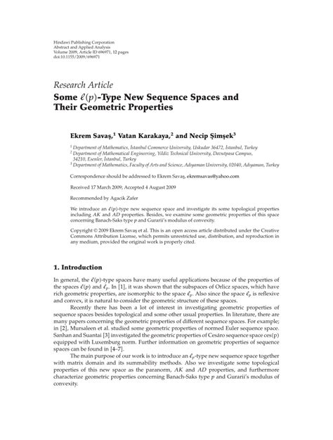 Pdf Some Type New Sequence Spaces And Their Geometric Properties