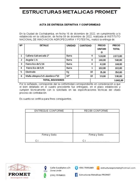 Modelo De Nota De Entrega Pdf