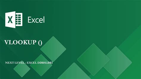 Excel Dərsləri Vlookup Funksiyası Youtube