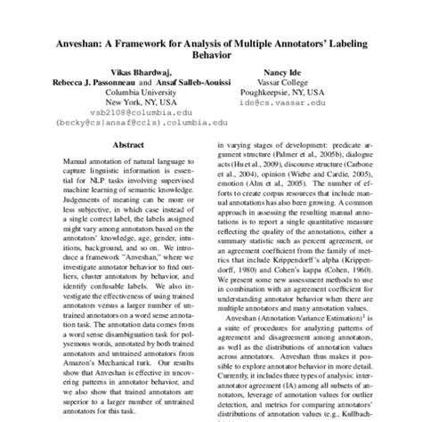Anveshan A Framework For Analysis Of Multiple Annotators Labeling Behavior Acl Anthology
