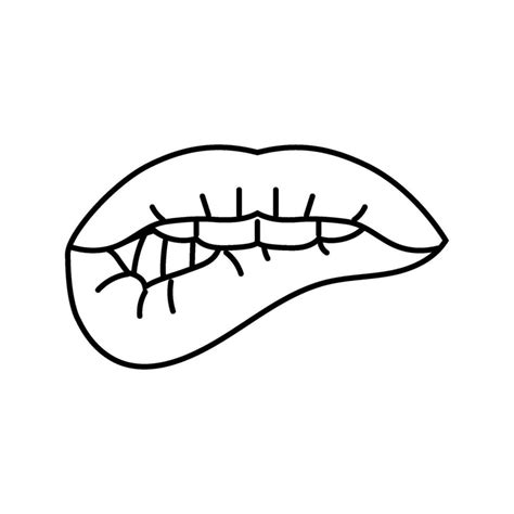 Erotic Sexy Mouth Female Line Icon Vector Illustration 35455201 Vector