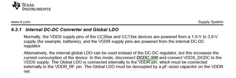 CC Pin Connections For VDDR VDDS DCDC VDDR RF DCDC SW Bluetooth Forum Bluetooth TI